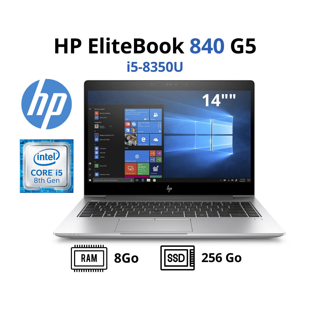 HP EliteBook 840 G6 | i5 – 8 Go – 256 Go SSD – Sécurité biométrique ...